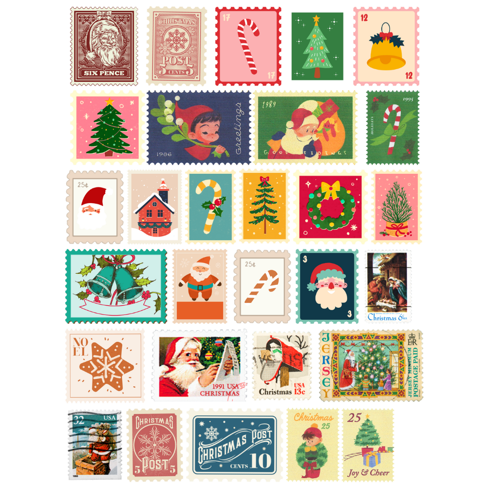 Christmas Postage Stamps Images - Digital Download (Freebie) – The ...